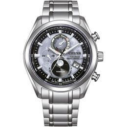 Citizen Herren Funkchronograph &raquo;Tsuki-yomi&laquo; Armbanduhr, Herrenuhr, Solar, Titan, Stoppfunktion, Mondphase silber Einheitsgr&ouml;&szlig;e