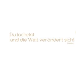 Komar Wandtattoo &raquo;Du l&auml;chelst... - Gr&ouml;&szlig;e 14 x 70 cm&laquo; selbstklebend, Wandsticker grau Folie B/H/T: 14cm x 70cm, Schrift
