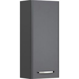 H&auml;ngeschrank &raquo;Quickset 327 Wand-Badschrank 30 cm breit, 1 T&uuml;r, 2 Einlegeb&ouml;den&laquo; Badezimmer-H&auml;ngeschrank inkl. T&uuml;rd&auml;mpfer, Griffe in Chrom Glanz grau 