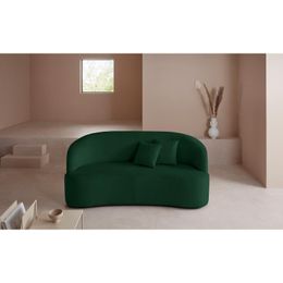 LeGer Home by Lena Gercke 3-Sitzer &raquo;Dilara&laquo; gerundete R&uuml;ckenlehne und Front, in 3 Bezugsqualit&auml;ten gr&uuml;n Struktur fein 100% Polyester);Samtoptik (100% 