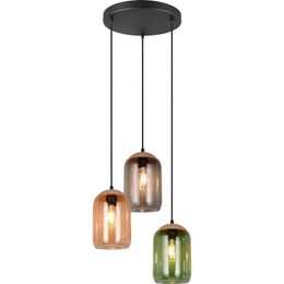 Trio Leuchten Pendelleuchte &raquo;CORK, mehrflammige H&auml;ngelampe mit bunten Glasschirmen exkl E27 max 10W&laquo; E27 1 Stk. warmwei&szlig; - kaltwei&szlig; aus min. 50% 
