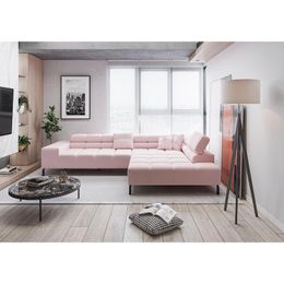 Home Affaire Ecksofa &raquo;Ancona New, wahlweise motorische Sitztiefenverstellung, auch in Cord&laquo; feine Steppung, mit Kopfteilverstellung, 3 Zierkissen, L-