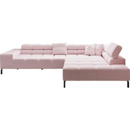 Home Affaire Ecksofa &raquo;Ancona New, wahlweise motorische Sitztiefenverstellung, auch in Cord&laquo; feine Steppung, mit Kopfteilverstellung, 3 Zierkissen, L-