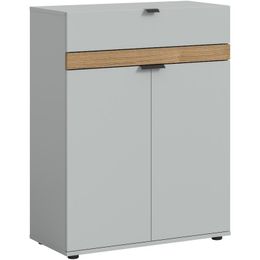 Home Affaire Garderobenschrank 1 Stk. tlg. Oran, Schuhkommode, Schublade, Evoke Oak NB, 3 F&auml;cher grau grau Nachbildung, B/H/T: 75cm x 98cm x 37cm, 
