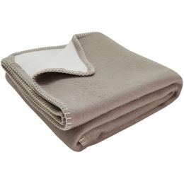 Framsohn frottier Wohndecke &raquo;Bio Flanell Doubleface&laquo; mit Ziernaht, GOTS zertifiziert beige Baumwolle B/L: 150cm x 200cm