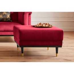 Home Affaire Hocker &raquo;Chamby&laquo; mit Holzrahmen unten rot Luxus-Microfaser Lederoptik (100% Polyester);Samtoptik (100% Polyester) B/H/T: 70cm x 46cm x 
