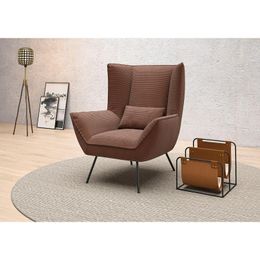 Home Affaire Sessel &raquo;Kilrea Relaxsessel, Ohrensessel&laquo; Extra hohe R&uuml;ckenlehne braun 88% Polyester, 12% Polyacryl Cord, B/H/T: 90cm x 112cm x 94cm