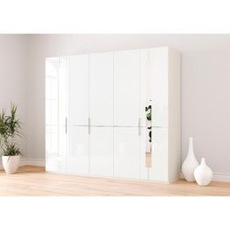 Musterring Kleiderschrank &raquo;Imola W&laquo; Einlegeb&ouml;den und Kleiderstangen, mit Glast&uuml;ren inklusive Zierspiegel wei&szlig; Floatglas, Holzwerkstoff B/H/T: 246,3cm x 216cm x 