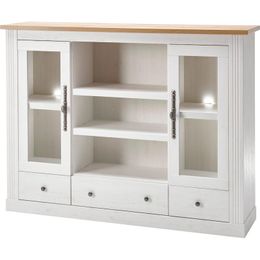 OTTO home Highboard &raquo;Westminster, Schrank im Landhausstil, Hochkommode, Stauraumelement&laquo; Metallgriffe, ausreichend Stauraum, in 2 Farben erh&auml;ltlich 