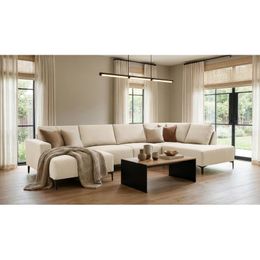 OTTO home Wohnlandschaft &raquo;Tournon U-Form, XXL Sofa, Breite 333 cm, Webstoff, Chenille&laquo; Designsofa im nordischen Stil, Wellenunterfederung, Metallf&uuml;&szlig;e 