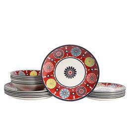 Creatable Teller-Set &raquo;Sumaya, Teller Set 18-tlg&laquo; Mandala Motive bunt Steingut 18 Stk.