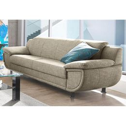 Trendmanufaktur 3-Sitzer &raquo;Rondo, Breite 207 cm, breite Armlehnen, F&uuml;&szlig;e schwarz&laquo; Big-Sofa wahlweise mit Federkern, in verschiedenen Bez&uuml;gen bestellbar 