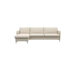 FLEXLUX Ecksofa &raquo;Fiore, super Sitzkomfort durch Kaltschaum im Sitz, L-Form&laquo; schmale Armlehnen, F&uuml;&szlig;e Alu+ Eiche wei&szlig; B/H/T: 247cm x 85cm x 92cm, 