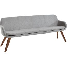 Musterring Essbank &raquo;Tavia&laquo; Stativgestell Wildnussbaum massiv ge&ouml;lt, Breite 180, 200 oder 220 cm silber 100% PES B/H/T: 200cm x 87cm x 66cm, Flachgewebe