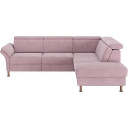 OTTO home Ecksofa &raquo;Calypso L-Form&laquo; mit Relaxfunktion motorisch im Sofa 2,5- Sitzer rosa 100% Polyester B/H/T: 259cm x 85cm x 227cm, Struktur, Ottomane