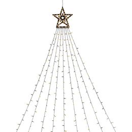 Konstsmide LED-Lichtervorhang &raquo;Triangel&laquo; 304 Stk.-flammig LED Lichtervorhang mit Stern, 304 bernsteinfarbene Dioden, H. 2,7 m schwarz Dioden 304 Stk. 