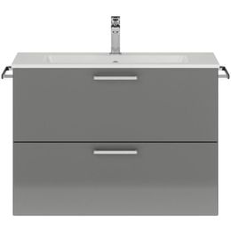 Nobilia Waschtisch-Set &raquo;Tolvina&laquo; vormontiert, mit Soft-Close, 1 Stk. tlg. grau B/H/T: 81cmcm x 59,1cmcm x 48,7cmcm, Griffe edelstahlfarbig