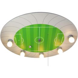 Niermann Deckenleuchte &raquo;Fu&szlig;ball-Stadion, Kinderlampe&laquo; E14 1 Stk. Zugschalter mit Schlummerfunktion, Kinderzimmer bunt 5, H: 7cm, 1 Stk.
