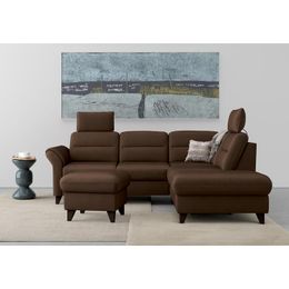 Sit & More sit&more Ecksofa &raquo;Mellum L-Form&laquo; Federkern, wahlweise mit Schlaffunktion, Stauraum und Armteilfunktion braun 100% Polyester B/H/T: 253cm x 87cm x 