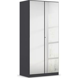 Rauch Dreht&uuml;renschrank &raquo;Reflect&laquo; mit Spiegelfront, inkl. praktischer Inneneinteilung und Stoffboxen-Set grau Holzwerkstoff B/H/T: 91cm x 197cm x 54cm