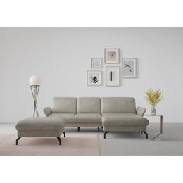 Sit & More sit&more Ecksofa &raquo;Fashion L-Form&laquo; wahlweise mit Kopfteilverstellung und Vorziehsitz, motorisch grau B/H/T: 253cm x 84cm x 165cm, Luxus-Microfasermit 