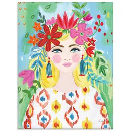 Artland Glasbild &raquo;Boho Girl II&laquo; Bilder von Frauen 1 Stk. tlg. in verschiedenen Gr&ouml;&szlig;en Glas B/H/T: 60cm x 80cm, Glasbild Bilder von Frauen Hochformat, 1 Stk.