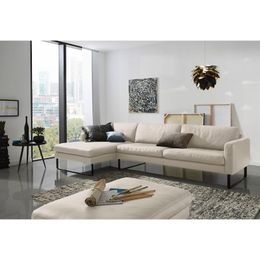 3C Candy Ecksofa &raquo;Aidan modernes Sofa in aktueller Formensprache, bequem, L-Form&laquo; eleganter Stil mit hohem Sitzkomfort, auch mit Lederbezug beige 100%