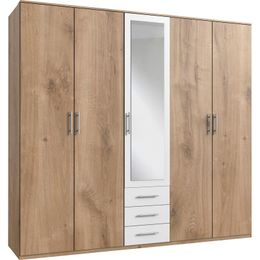 wimex Kleiderschrank &raquo;Ben&laquo; mit jeweils drei Schubk&auml;sten braun Plankeneiche Nachbildung, B/H/T: 225cm x 210cm x 58cm, Schubladen: 3 Stk. T&uuml;ren: 5 Stk.