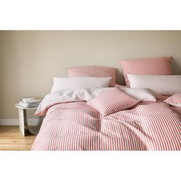 Elegante Bettw&auml;sche &raquo;Bold&laquo; 2 angenehmes Hautgef&uuml;hl rot Halbleinen, Obermaterial: 50% Baumwolle, 50% Leinen B/L: 135cm x 200cm, 1 Stk., 1 Stk., Halbleinen, B/L: