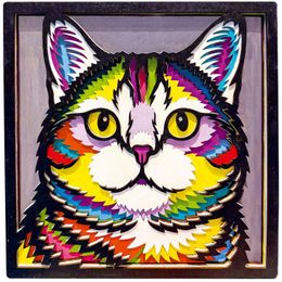 buttinette Wood-Art "Katze", 25 x 25 cm