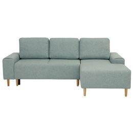 Home Affaire Ecksofa &raquo;Samu L-Form&laquo; wahlweise mit Bettfunktion und Bettkasten gr&uuml;n Microfaser PRIMABELLE (100% Polyester);Samtoptik (100% Polyester);