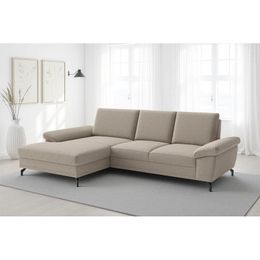 Sit & More sit&more Ecksofa &raquo;Chelsea L-Form, B: 264 cm, mit Armteil-& Sitztiefenverstellung&laquo; optional Schlaffunktion und Bettkasten beige 95% Polyester, 5% 