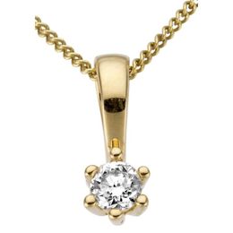 Firetti Damen Kettenanh&auml;nger &raquo;Schmuck Geschenk Gold 750 Halsschmuck Anh&auml;nger Halskette Solit&auml;r&laquo; mit Brillant in Krappenfassung gold 0,1 P2 = 