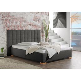 Maintal Polsterbett &raquo;Cueno&laquo; mit und ohne Matratze in 2 Ausf&uuml;hrungen, Steppung mit Knopfheftung grau Strukturstoff (100% Polyester) Liegefl&auml;che L&auml;nge B: 200cm 