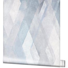 marburg Vliestapete grafisch moderne Tapete f&uuml;r Wohnzimmer Schlafzimmer K&uuml;che blau Vlies B/L: 0,53m x 10,05m