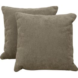 OTTO home Dekokissen &raquo;Langelland&laquo; Dekokissen mit F&uuml;llung, Sofakissen 2er Set 40x40cm braun Polyester B/L: 40cm, 2 Stk.