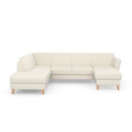 Sit & More sit&more Wohnlandschaft &raquo;Visby U-Form&laquo; wahlweise mit Schlaffunktion und Stauraum, frei im Raum stellbar beige B/H/T: 303cm x 87cm x 213cm, Struktur 