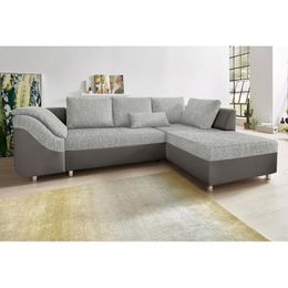 Collection AB Ecksofa &raquo;Sally L-Form, B: 256 cm&laquo; 1 Zierkissen, optional Schlaffunktion & Bettkasten grau Microfaser PRIMABELLE (100% Polyester) / 