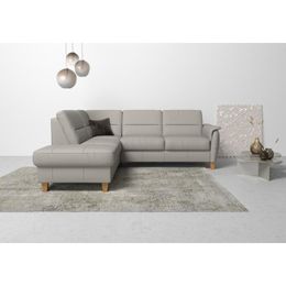 Home Affaire Ecksofa &raquo;Palmera L-Form, B: 236 cm&laquo; optional Schlaffunktion & Bettkasten, Federkern grau Luxus-Microfaser (100% Polyester);Struktur (100%