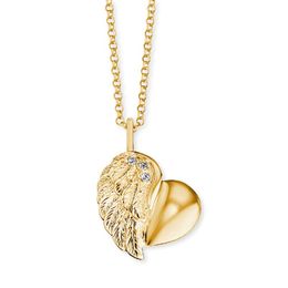 Engelsrufer Damen Kette mit Anh&auml;nger &raquo;Herzfl&uuml;gel&laquo; Made in Germany - mit Zirkonia (synth.) gold Silber 925 (Sterlingsilber), L: 44 B: 0,5mm