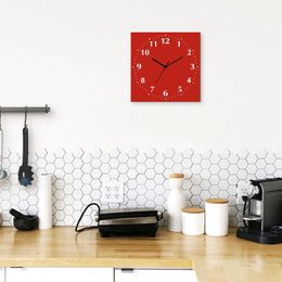Artland Wanduhr &raquo;Uni Trendfarben&laquo; wahlweise mit Quarz- oder Funkuhrwerk, lautlos ohne Tickger&auml;usche rot B/H/T: 30cm x 30cm x 0,3cm, Funkuhr, 12 Ziffern