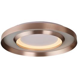 lumiCouture LED Deckenleuchte &raquo;Onix&laquo; LED-Modul 1 Stk. Warmwei&szlig; H. 7,5 cm, 2700 K, Acryl Aluminium, ros&eacute;gold 1, &Oslash; 59,5cm H: 7,5cm, 1 Stk.