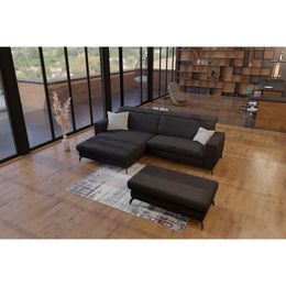 Sit & More sit&more Ecksofa &raquo;Bolero L-Form&laquo; grau 100% Polyester B/H/T: 290cm x 88cm x 178cm, Luxus-Microfaser Euphoria, Recamiere links, ohne Kopfteilverstellung