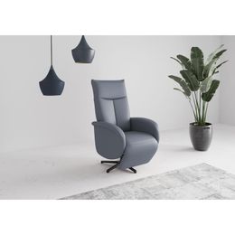 Sit & More sit&more TV-Sessel &raquo;Juma, inkl. Drehfunktion & Kopfteilverstellung&laquo; H&ouml;he Armlehne 64 cm, wahlweise mit Aufstehhilfe, 2 Motoren und Akku blau Leder,mit