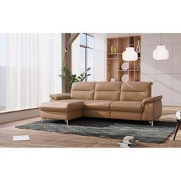 Sit & More sit&more Ecksofa &raquo;Astoria L-Form&laquo; wahlweise mit motorischer Relaxfunktion braun 100% Polyester B/H/T: 260cm x 91cm x 175cm, Luxus-Microfaser ALTARA 