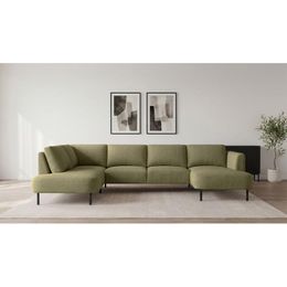 OTTO home Wohnlandschaft &raquo;Cesola&laquo; in weichem Chenille-Stoff, Breite 327 cm, mit schwarzen Metallf&uuml;&szlig;en gelb 90% Polyester, 10% Nylon B/H/T: 327cm x 