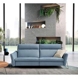 Egoitaliano 2-Sitzer &raquo;Gaia, modern, elegant und super komfortabel mit hoher R&uuml;ckenlehne&laquo; erstklassiger Sitzkomfort, Inkl. 2 Relaxfunktionen, mit Designfu&szlig; blau 