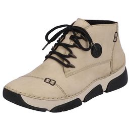 Rieker Damen Schn&uuml;rboots mit Ziersteppung beige 40
