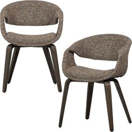 Woood Esszimmerstuhl &raquo;Yossi mit Gewebtem Bezug und Holzgestell B57 x T57 x H78 cm (2er-Set)&laquo; (Set) 2 Stk.Maximale Verschlei&szlig;festigkeit, Tragkraft 136 