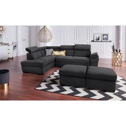 exxpo - sofa fashion Ecksofa &raquo;Salerno, klassisch modernes Funktionssofa, hoher Sitzkomfort, L-Form&laquo; inkl. Kopf- und Armteilverstellung, wahlweise mit 